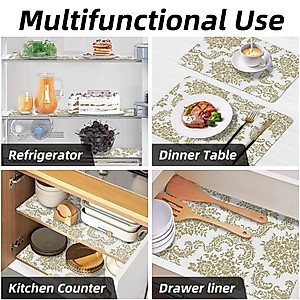 Dwellaid Shelf Liner 18inch Wide for Kitchen Cabinets Non Adhesive Gold 18inx8FT Kitchen Drawer Liner, Waterproof Shelf Liner Durable Anti-Slip for Kitchen Cabinets Shelf Liners for Kitchen Cabinets