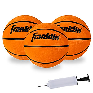 Franklin Sports 3 Mini Basketballs with Pump - 5 Inch Sized Perfect for Kids Ages 6+