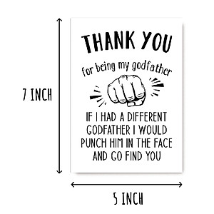 OystersPearl Thank You For Being My Godfather Funny Card - Fathers Day For Dad Husband - Godfather Card - Godfather Gift Card