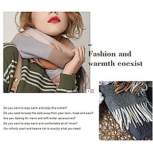 SOJOS Classic Plaid Tartan Cashmere Scarf for Women Men Soft Scarves SC316 with Pink and Blue Plaid