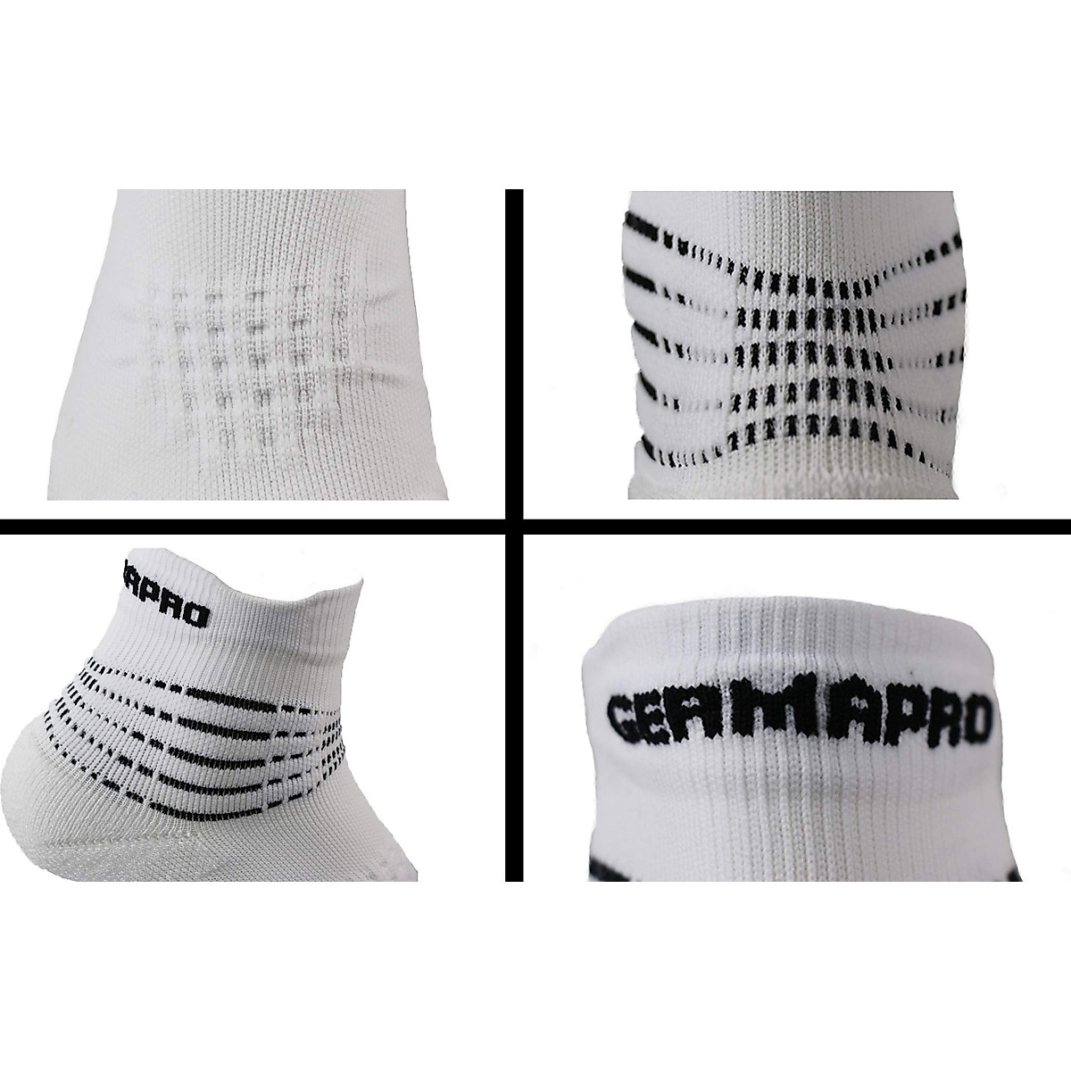 GermaPro 2 Pairs Multi-Sports Arch Compression Ankle Socks w/Moisture Wicking Anti-Stress Anti-Blister Fiber for Men & Women