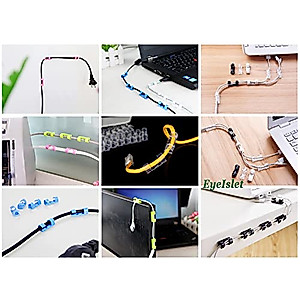 Self-Adhesive Cable Clips Organizer Drop Wire Holder Cord Management, Pack of 20, Transparent