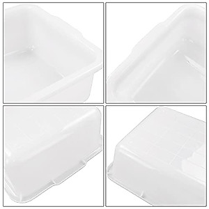 Afromy 4 Packs 35 L Large Bus Tub, Plastic Commercial Utility Bus Boxes Set, White
