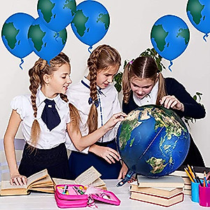 30 Pcs Earth Balloons World Map Balloons 12 Inches Globe Balloon for Birthday Space Theme Party Earth Day Decorations Gift Teaching Supplies