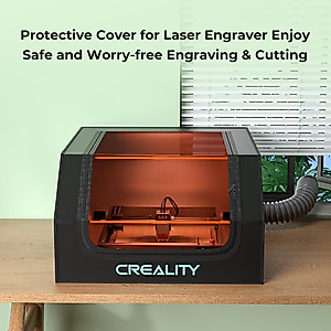 Creality Laser Engraver Enclosure, Fireproof and Dustproof Laser Cutter Protective Cover 27.5x28.3x15.7in with Fan and Pipe, Fits for Most Laser Engraver, Against Smoke, Odor, Noise and Eye Protection