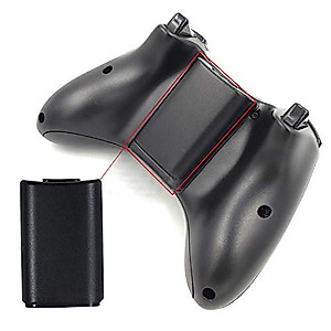 E-outstanding Battery Case 2PCS Black AA Battery Back Covers Holders Shells for Xbox 360 Wireless Controller