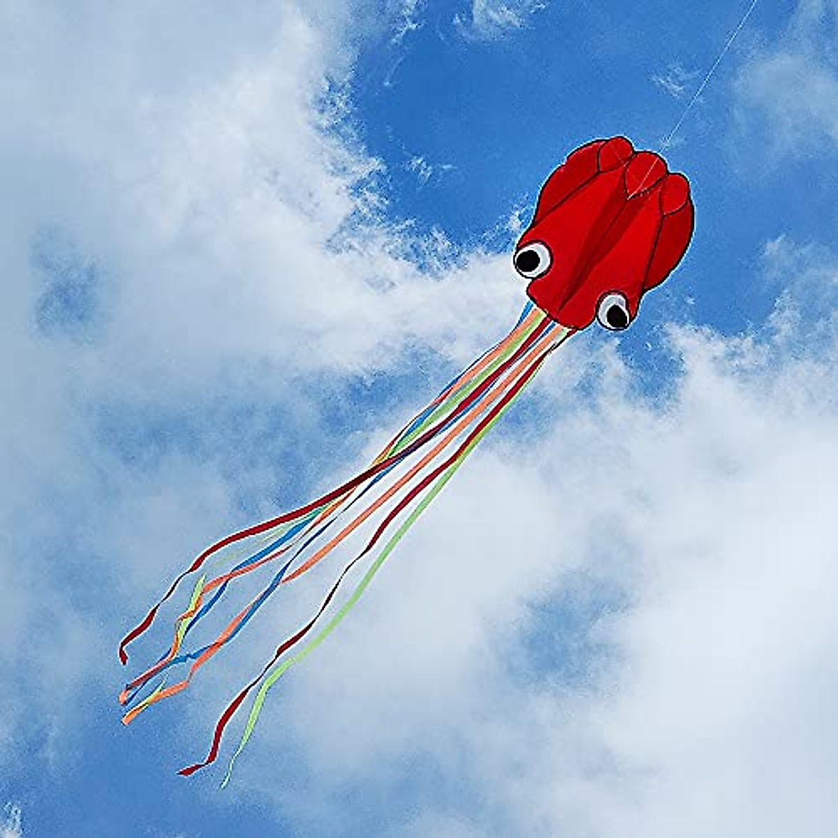 Motiloo Octopus Flyer Kite - Kite-Pack with 3 Spotty Colors, Easy to Fly - Perfect for Beginners, Kids, and Adults
