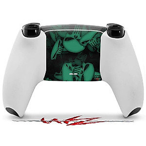 WraptorSkinz Skin Wrap compatible with Sony PS5 DualSense Controller Skulls Confetti Seafoam Green (CONTROLLER NOT INCLUDED)
