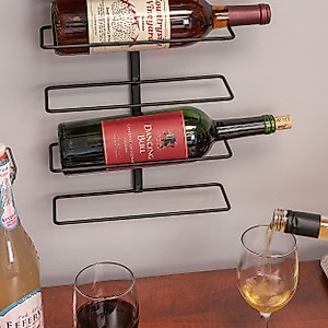 Southern Homewares Nine Bottle Wine Display Simple Storage Wall Rack - Kitchen Organization for Wine or Spirits