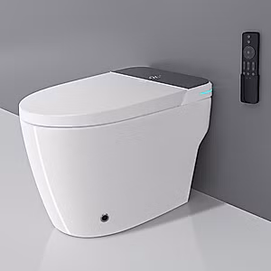 Auto Open/Close Lid Smart Toilet Bidet with Built-in Tank, Auto Flush & Wash, Elongated Heated Seat, Adjustable Water Temperature, and LED Light (1.28GPF)