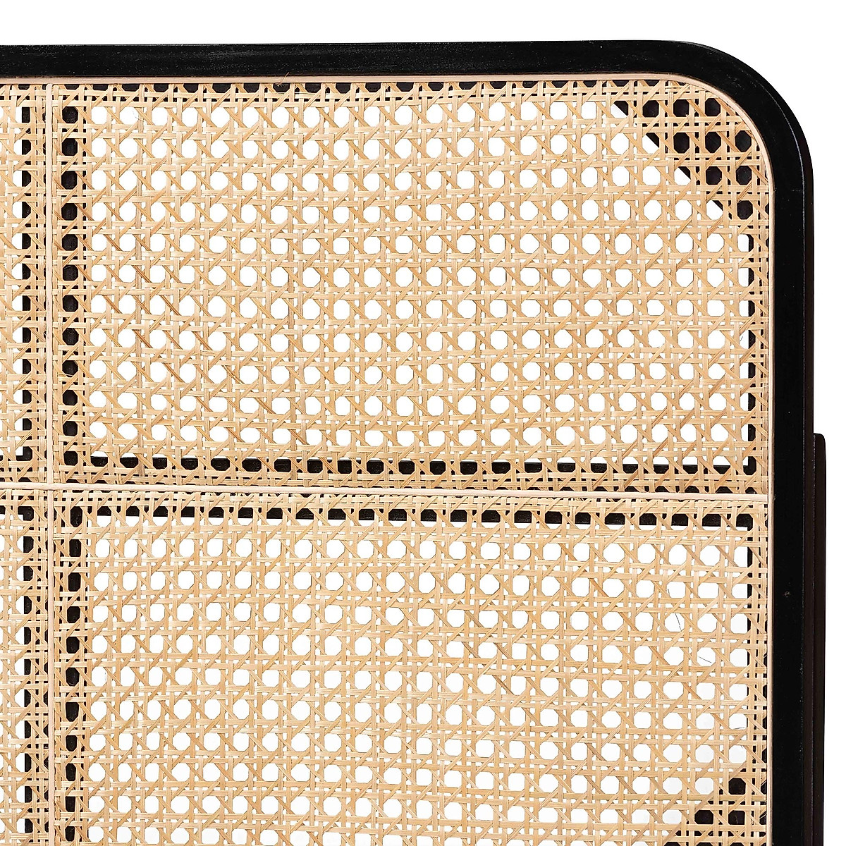 bali & pari Lainer Natural Rattan Headboard, Queen, Black