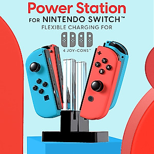 TALK WORKS Charging Dock Station Compatible with Nintendo Switch Joy-Con + OLED - Charger Base, Remote Accessories Docking Station for 4 Controllers