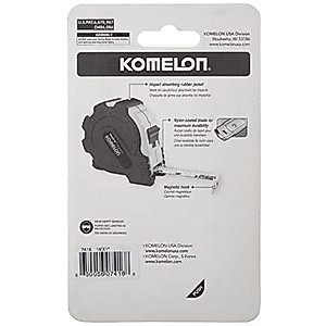 Komelon 7416; 16' x 1" Magnetic MagGrip Tape Measure, Black/Yellow