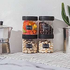 8oz Plastic Jars With Lids, Accguan Airtight Container for Food Storage, Clear Plastic Jars Ideal For Dry Food, Peanut Butter, Honey and Jam Storage, Set of 20