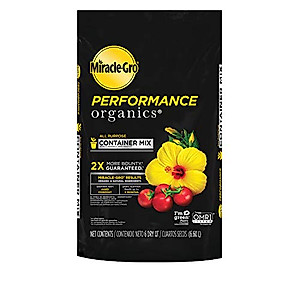 Miracle-Gro Performance Organics All Purpose Container Mix, 6 qt. - Organic, All Natural Plant Soil - Feed for up to 3 Months - All-Purpose Formula for Vegetables, Flowers and Herbs
