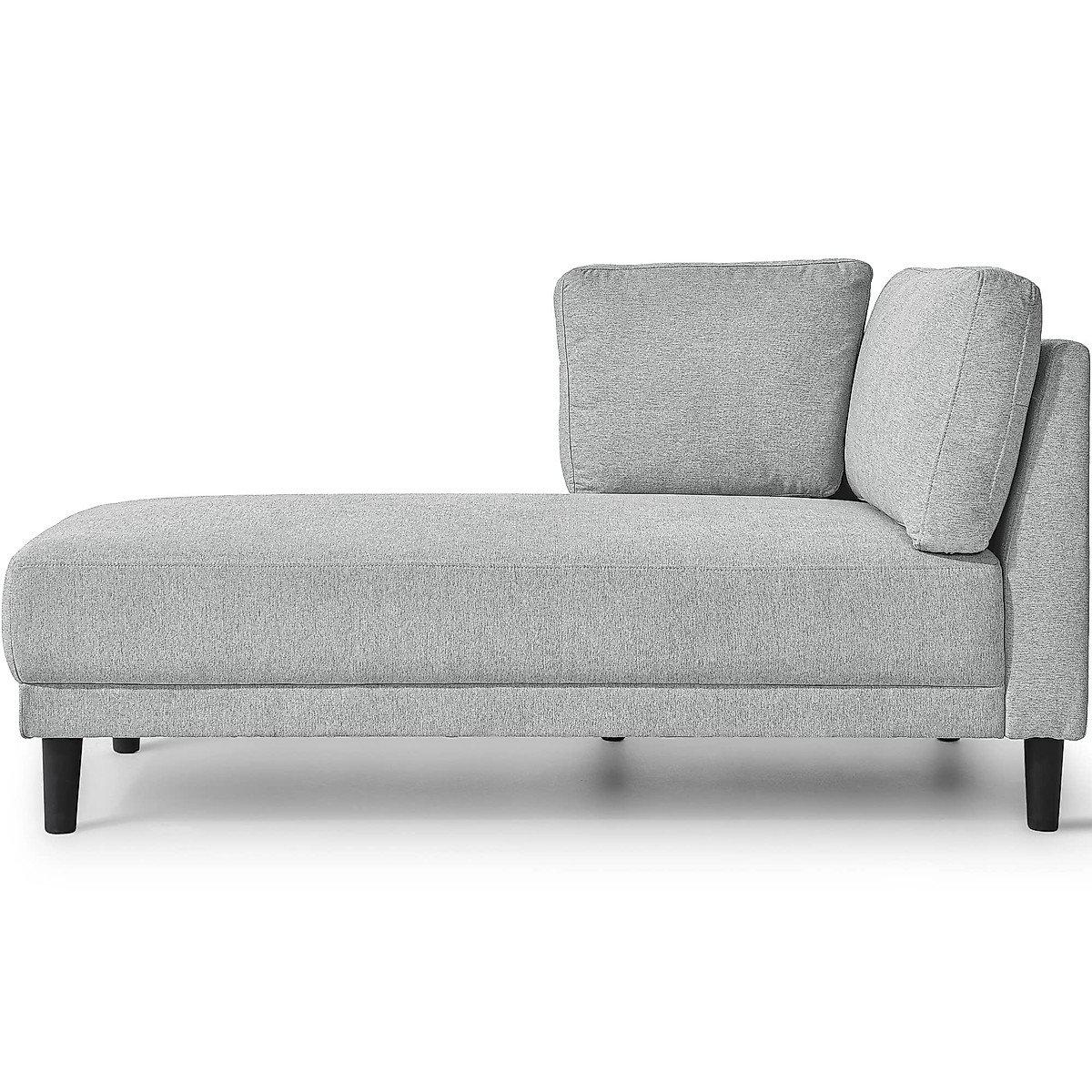 KoiHome 65" Mid-Century Modern Fabric Corner Chair, Upholstered Indoor Chaise Lounge, Sleeper One-Arm Recliner Daybed Sofa Bed for Bedroom,Office,Small Living Room,Apartment, Polyester, Grey