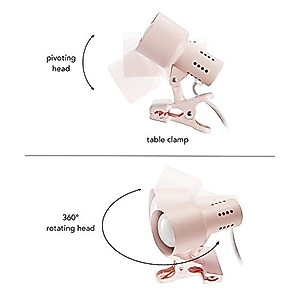 Globe Electric 52964 JoJo 5.5" Clip-Arm Desk Lamp, Matte Pink, in-Line On/Off Switch, Bulb Included