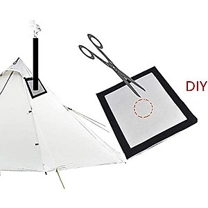 Genma0 Ultralight 2 Person Tipi Hot Tent with Fire Retardant Stove Jack for Flue Pipes with 2 Doors Army Green