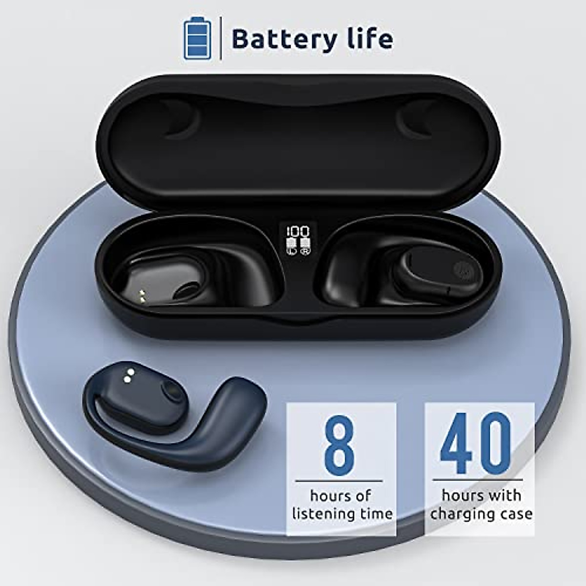 ORANPID Open Ear Air Conduction Headphones for Kids & Adults Bluetooth 5.3 Ear Buds with Charging Case, 12 Hours Waterproof Wireless Earbuds for iPhone Android & PC Gifts