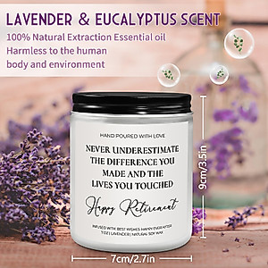 Retirement Gift for Woman, Best Retirement Gifts, Retired Farewell Gifts for Women Men Coworkers Friends, Happy Retirement Gifts - Lavender Scented Candles