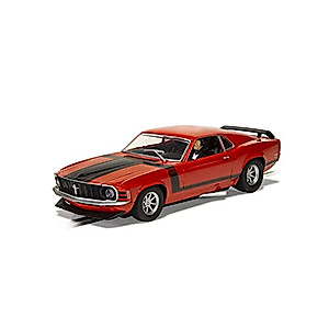 Scalextric American Street Duel 1970's Camaro vs. Mustang 1:32 Slot Car Race Track Set C1429T, Blue & Red