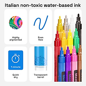 Acrylic Paint Pens for Rock Painting, Stone, Ceramic, Glass, Wood, Fabric, Canvas, Porcelain, Metal. Set Acrylic Paint Markers