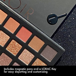 LORAC PRO Matte & Shimmer Eyeshadow Palette, Noir | Glitter | Mirror Compact | Cruelty Free, Gluten Free, Vegan