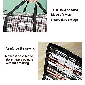 Heavy Duty Extra Large Moving Bags, 168L Jumbo Organizer Storage Bags With Durable Zipper, Water Resistant Totes, Carrying Bag, Camping Bag for Clothes, Bedding, Comforter, Pillow, Moving(Set of 4)