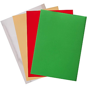 Baker Ross AX300 Christmas Metallic A4 Card - Pack of 20, Creative Art Supplies for Kids, Seasonal Crafts and Decorations