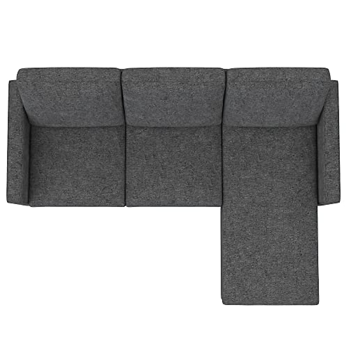 DHP Liah Reversible Sectional Sofa with Pocket Spring Cushions, Dark Gray