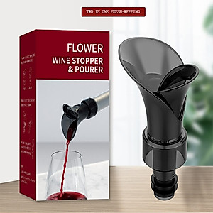 Flower Wine Stopper Wine Pourer, Wine Preserving Stopper, Wine Storage Wine Pourer 2 in 1 Closure Stopper, Wine Stopper Universal Bottle Cap