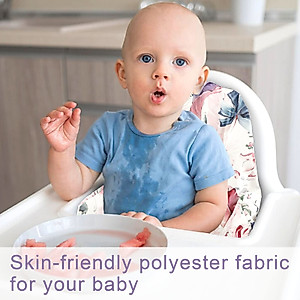 CARUILI Baby High Chair Cushion Cover, Inflatable Cushion Cover, High Chair Accessories, Removable and Machine Washable, Plant Printed (Cover Only)