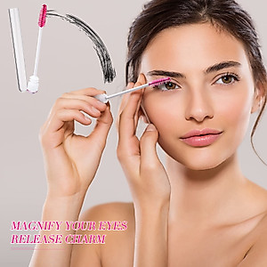 80 Pieces Disposable Mascara Brushes Tubes Set, 40 Pieces Empty Mascara Wand Tube with 40 Pieces Eyelash Brush Makeup Tool for Eyelash Extension(Pink Eyelash Style)