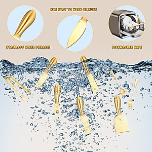 38 Pcs Charcuterie Board Accessories Utensils Include Cheese Knife Set Charcuterie Bowls Cheese Markers Serving Tongs Spoons and Forks Honey Dipper for Butter Cheese and Pastry Making (Gold)