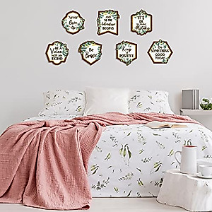 48 Pieces Eucalyptus Cutouts Eucalyptus Positive Sayings Accents Eucalyptus Classroom Decor Eucalyptus Inspirational Quotes Wall Art Greenery Accent Bulletin Boards Set for Home School Decorations