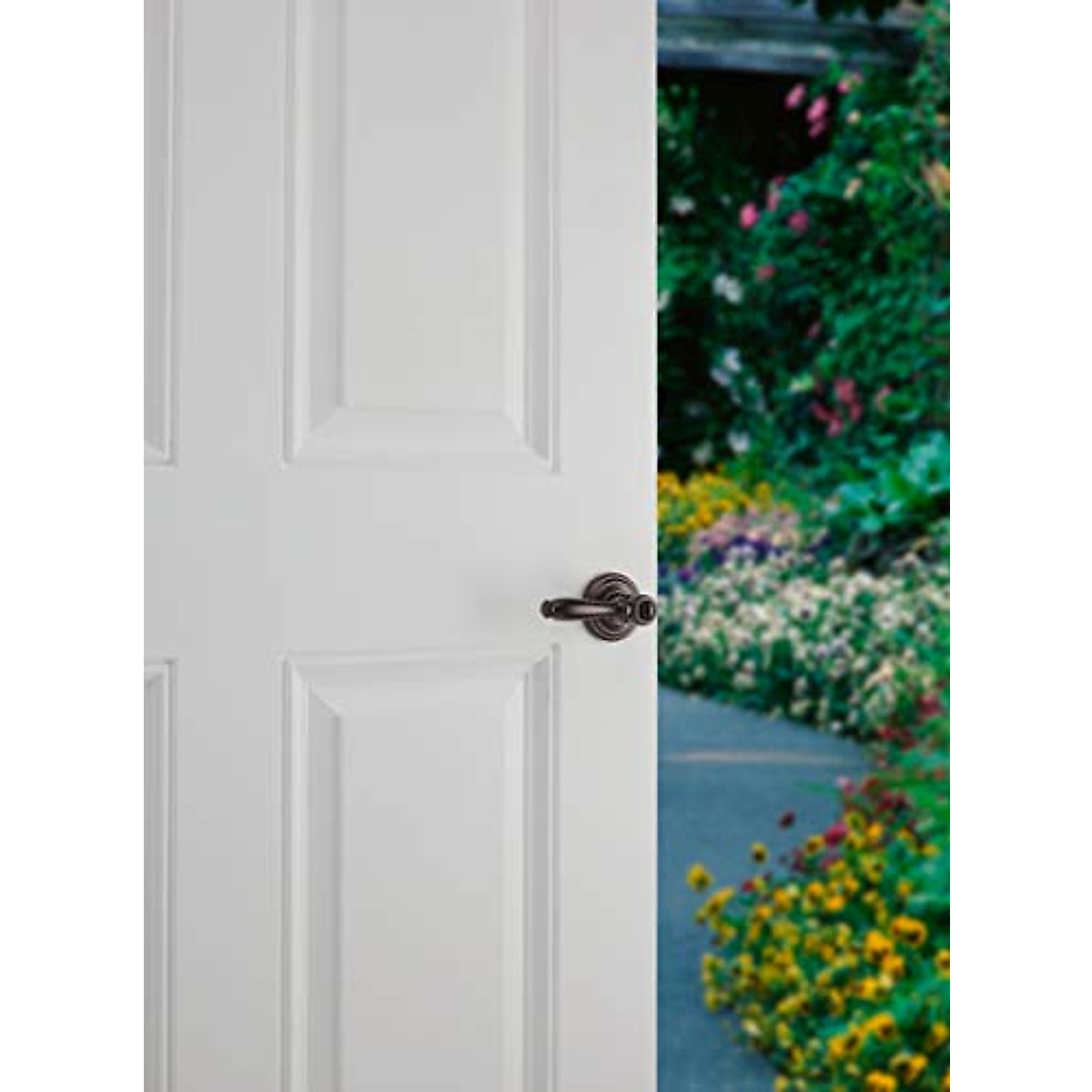 Kwikset 97402-859 Ashfield Entry Lever Featuring Smartkey Re-Key Security, Venetian Bronze