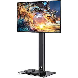 PERLESMITH Universal Floor TV Stand/Base with Swivel Mount for Most 37-70 inch LCD LED TVs - Height Adjustable, Cable Management and Space Saving, VESA 600x400mm, Perfect for Corner & Bedroom PSFS01