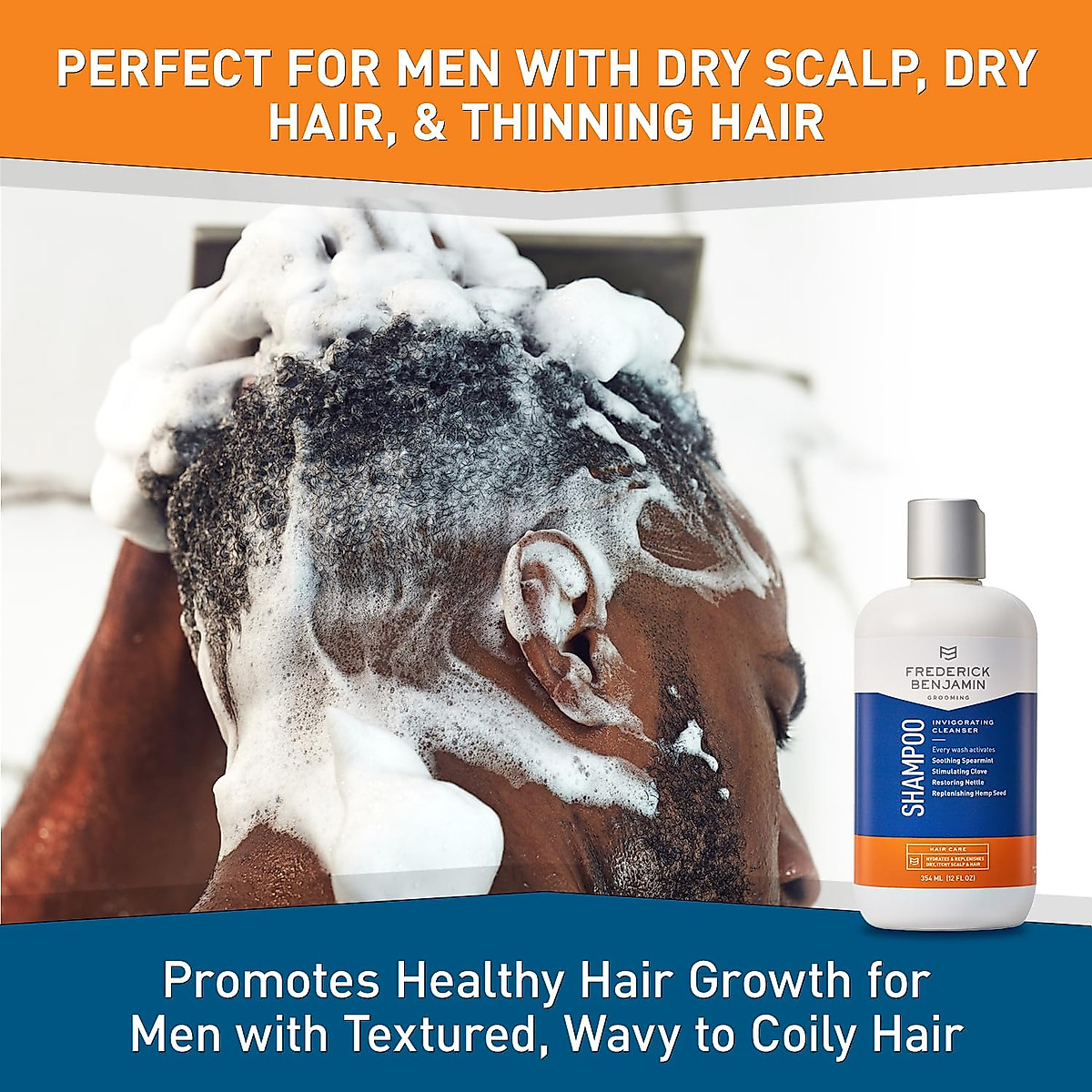 Frederick Benjamin Shampoo, with Natural Oils, Cleanses & Hydrates Dry Scalp & Hair, 12oz