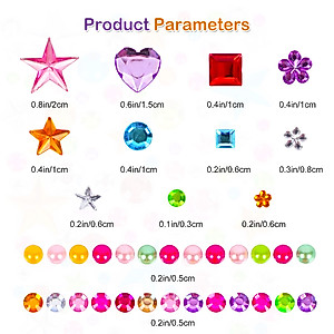 880pcs Gem Stickers Rhinestones for Crafts - Self Adhesive Jewels Stickers, Acrylic Gems DIY Craft Decorative Diamond Stickers, Small Stickers for Kids