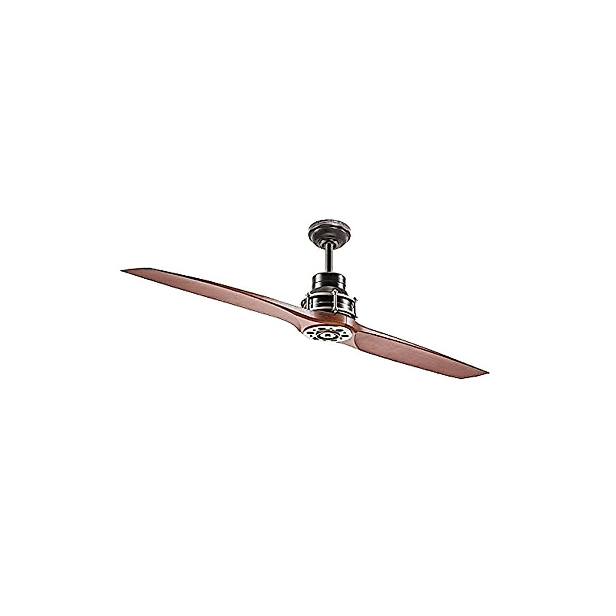 Kichler Lighting 56-in Satin Black with Antique Pewter Accents Downrod Mount Indoor Ceiling Fan with Remote (2-Blade)