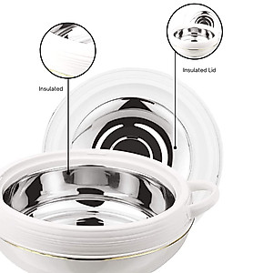 Tmvel Ambient Insulated Casserole Hot Pot Hot Pack Food Warmer 3 Pieces Set (Beige) 1.6 L, 2.5 L, 3.5 L