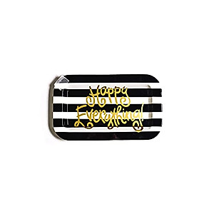 HAPPY EVERYTHING! Black Stripe Mini Rectangle Platter