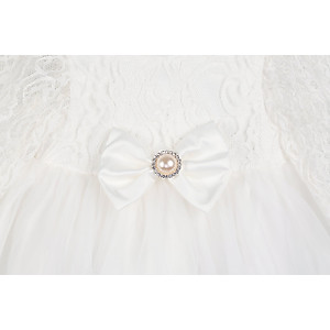 T.F. Taffy Taffy Baby Girl Newborn Christening Baptism, White, Size 0-3 Months