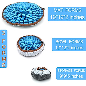 NEECONG Dog Snuffle-Mat Slow-Feeder-Bowl - Simulating Grassland for Boredom, Encourages Natural Foraging Skills for Pet, Treat Indoor Outdoor Stress Relief（Blue）