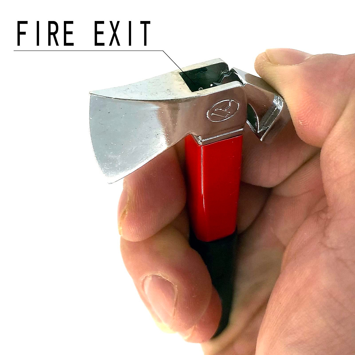 Meiegens Open Flame Butane Lighter, Axe Hammer Shaped Butane Lighter,Refillable Novelty Tool Lighter for Outdoor Indoor(Without Gas) (Axe Red)