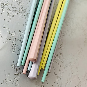 5 Pairs Fiberglass Reusable Chopsticks, Non-Slip, 5 Pairs Set (Rainbow)