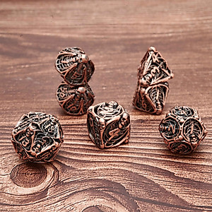Hollow Skull DND Metal dice Set, polyhedral Large RPG case dice d&d Starter Set Tray Tower Bag Holder Role Playing dice