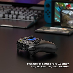 GameSir T4 Pro Wireless Gaming Controller for Windows PC/Switch/Android/iPhone,PC Controller with 4 Programmable Butoons,Dual-Vibration and Turbo Gamepad Joystick with LED Backlight