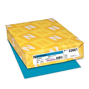 Neenah Astrobrights® Bright Color Paper, Letter Size Paper, 24 Lb, 30% Recycled, FSC Certified, Celestial Blue, Ream Of 500 Sheets