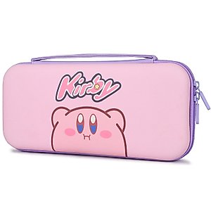 TIKOdirect Carrying Case for Switch & OLED Mode, Cute Portable Travel Bag with 12 Game Card Slots Inner Storage Bag for Switch Console Joy-Con & Accessories, Kirby Purple